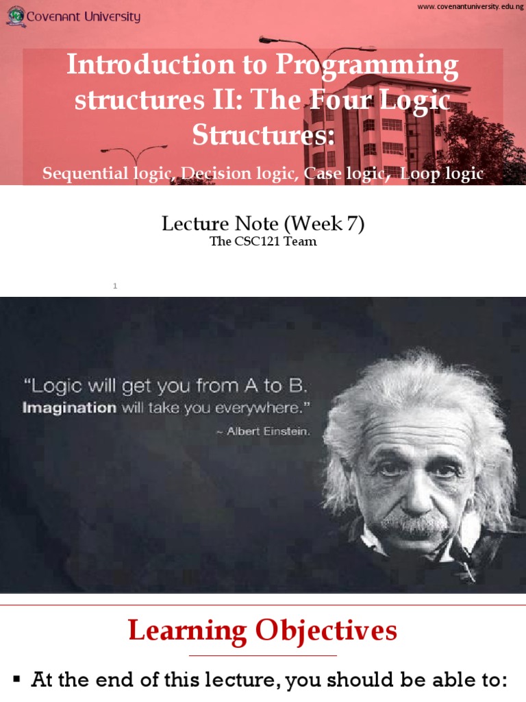 (Week 7) Intro To Programming Structures II | PDF | Algorithms | Control Flow