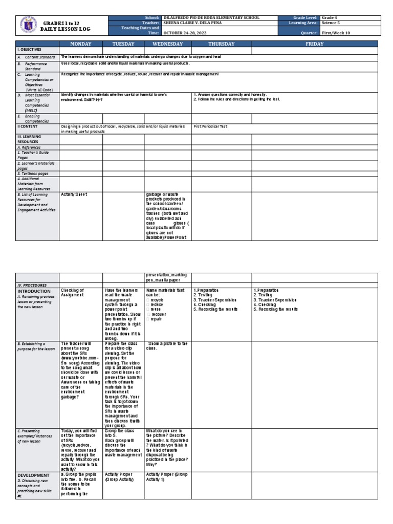 Grade 4 Science: 5Rs of Waste Management | PDF | Waste Management | Waste