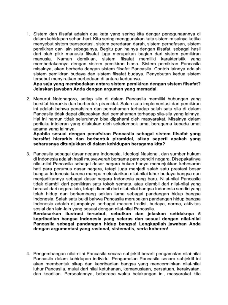 Tugas 1 UT 2021 Pancasila | PDF