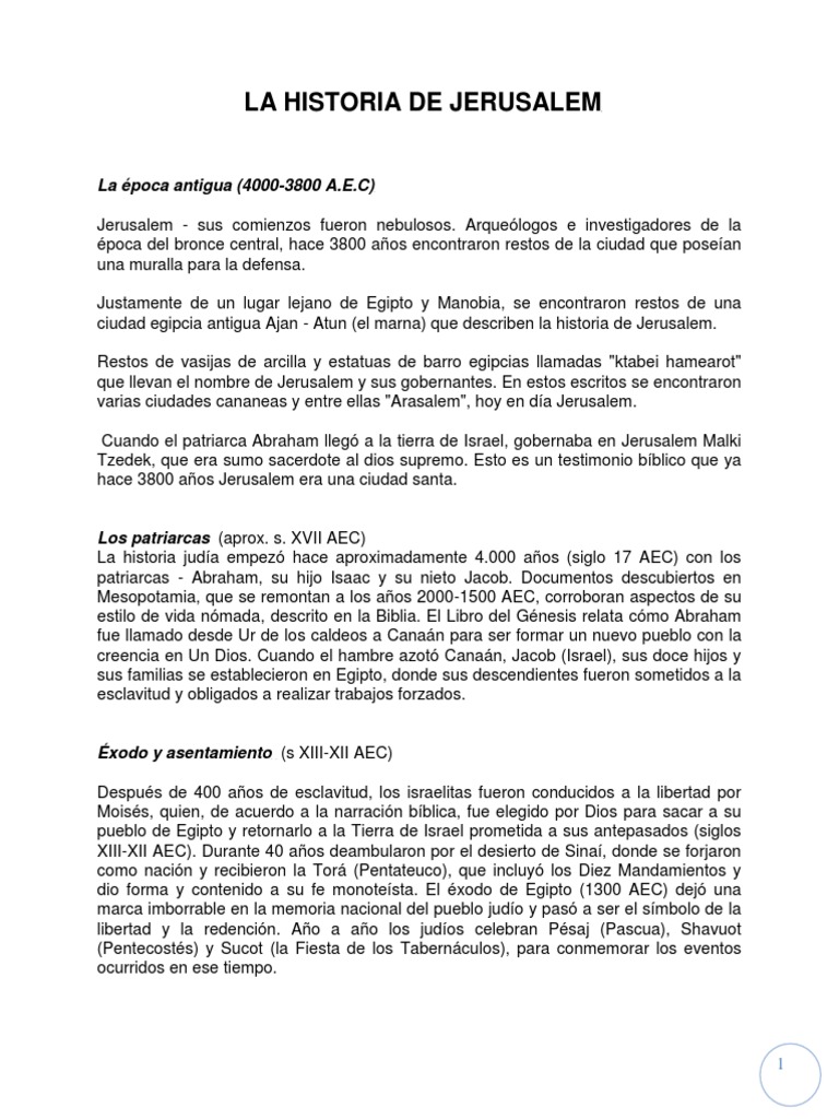 Historia de Jerusalem | PDF | Jerusalén | Cautiverio babilónico