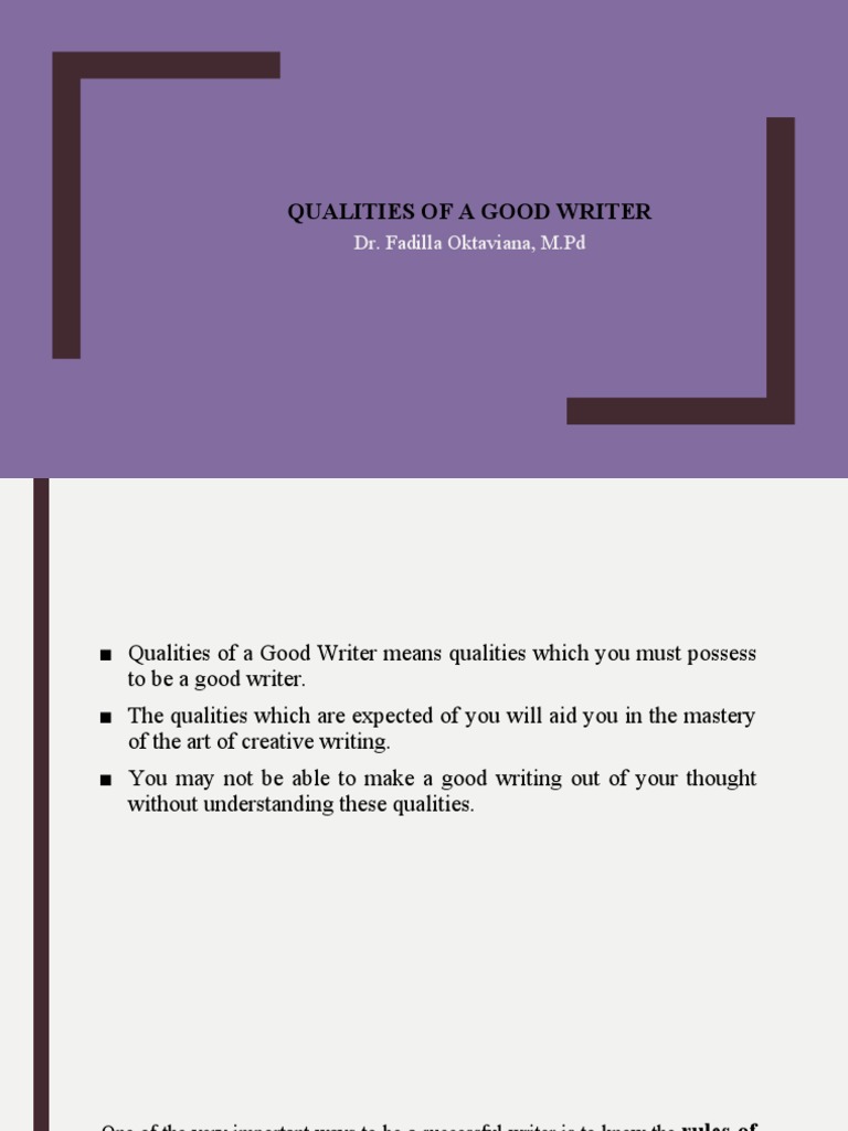 Qualities of A Good Writer | PDF | Thought | Courtship