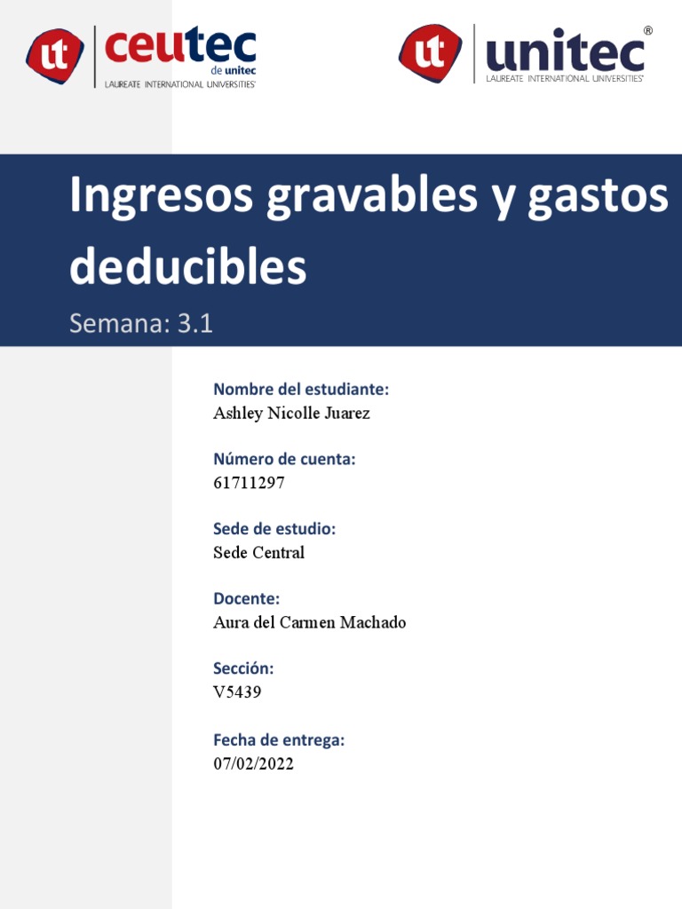 Ingresos Gravables y Deducciones | PDF | Impuesto sobre la renta | Salario