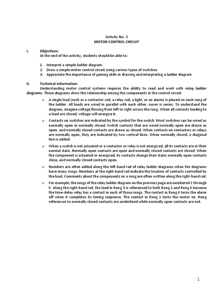 Motor Control Circuit Design Guide | PDF | Relay | Switch