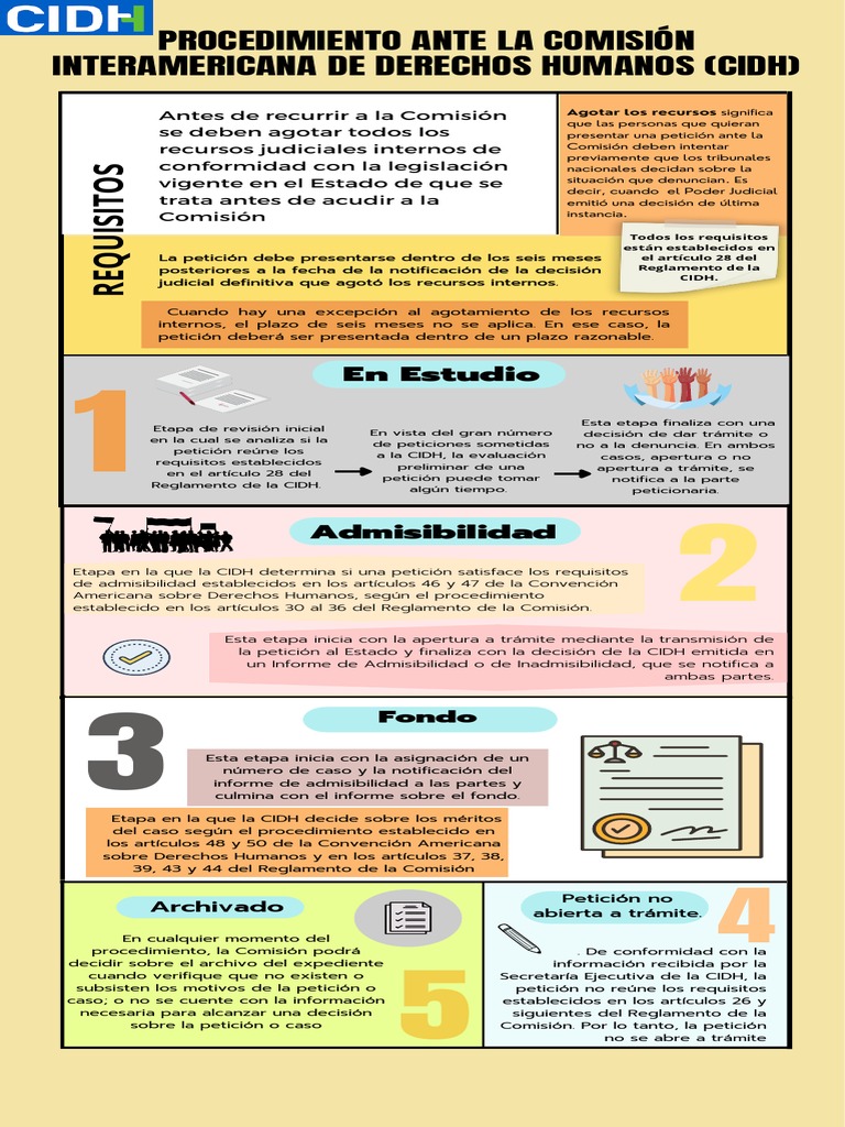 Infografía Procedimiento Ante La CIDH | PDF | Derechos humanos | Ley ...
