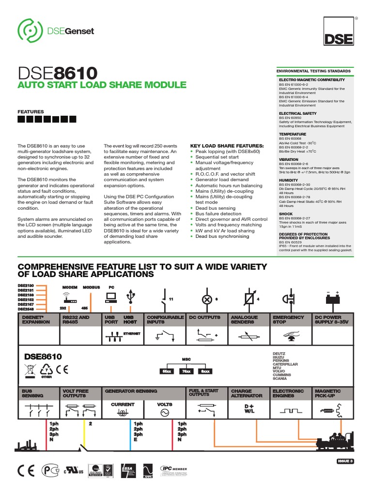 Dse8610 Data Sheet | PDF | Alternating Current | Programmable Logic Controller