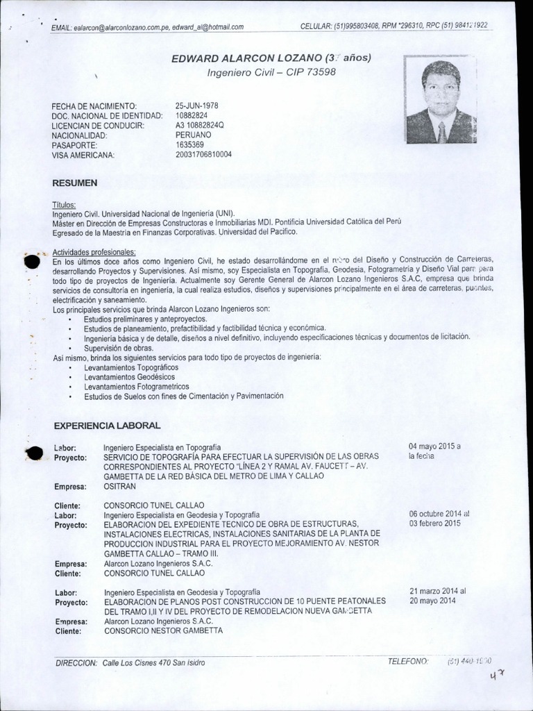 CV Alarcon Lozano Edward Alarcon | PDF