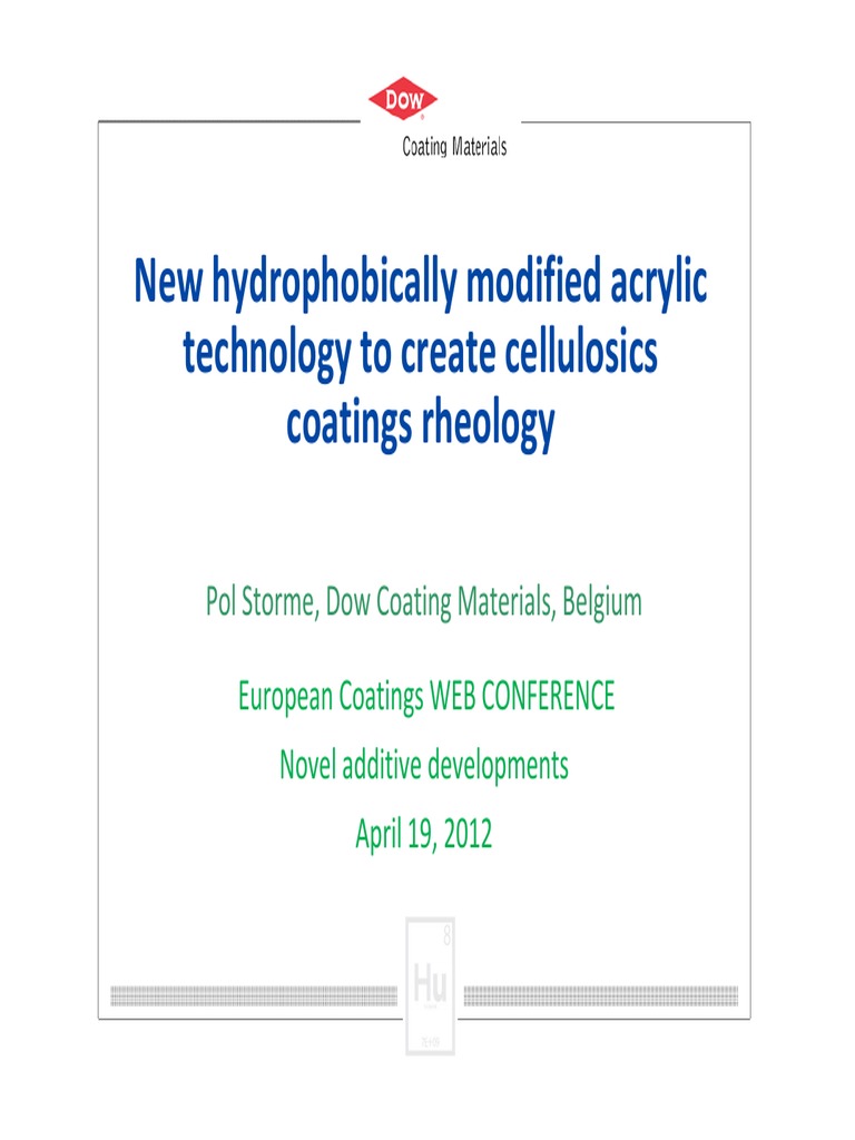 New Hydrophobically Modified Acrylic Technology | PDF | Paint | Safety