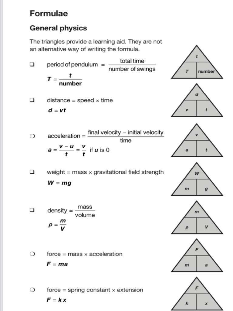 Physics Formulas | PDF