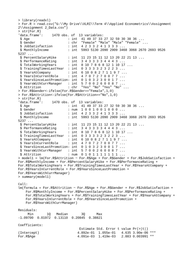 Assignment 2 | PDF | Errors And Residuals | Coefficient Of Determination