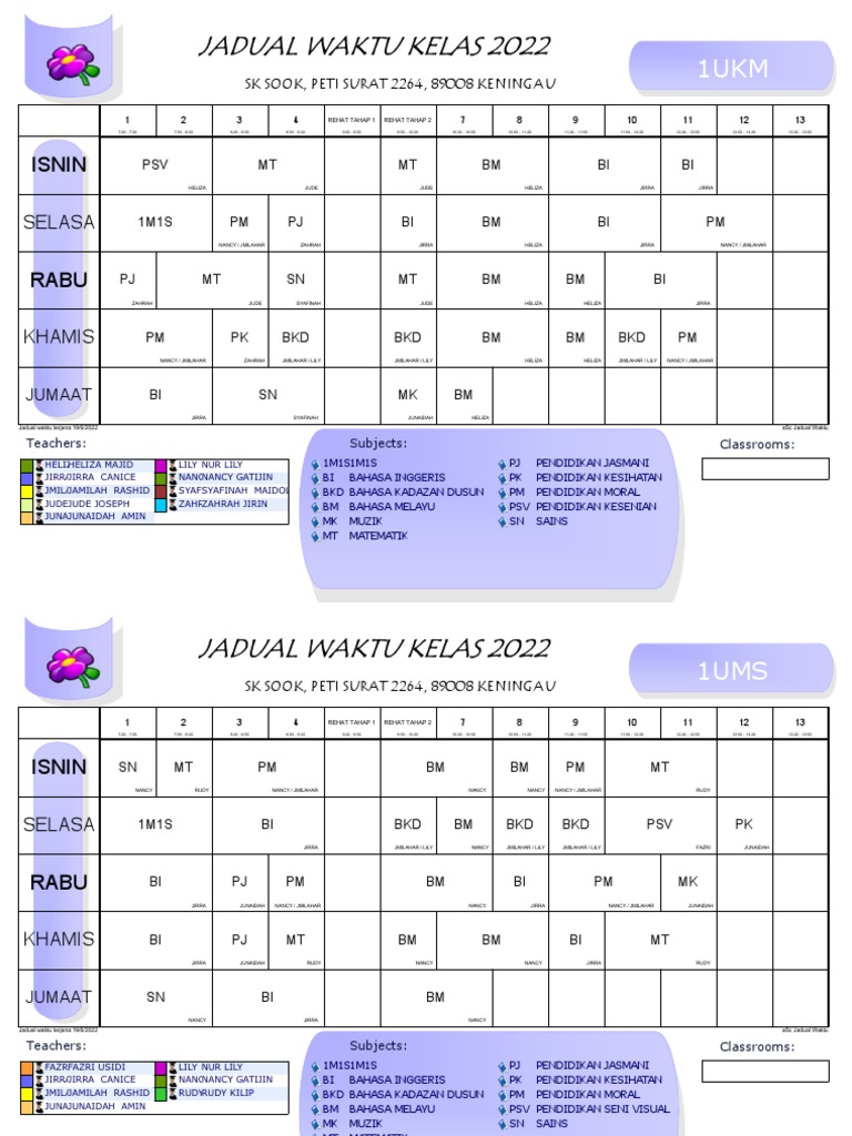 Jadual Kelas Jun 2022 | PDF
