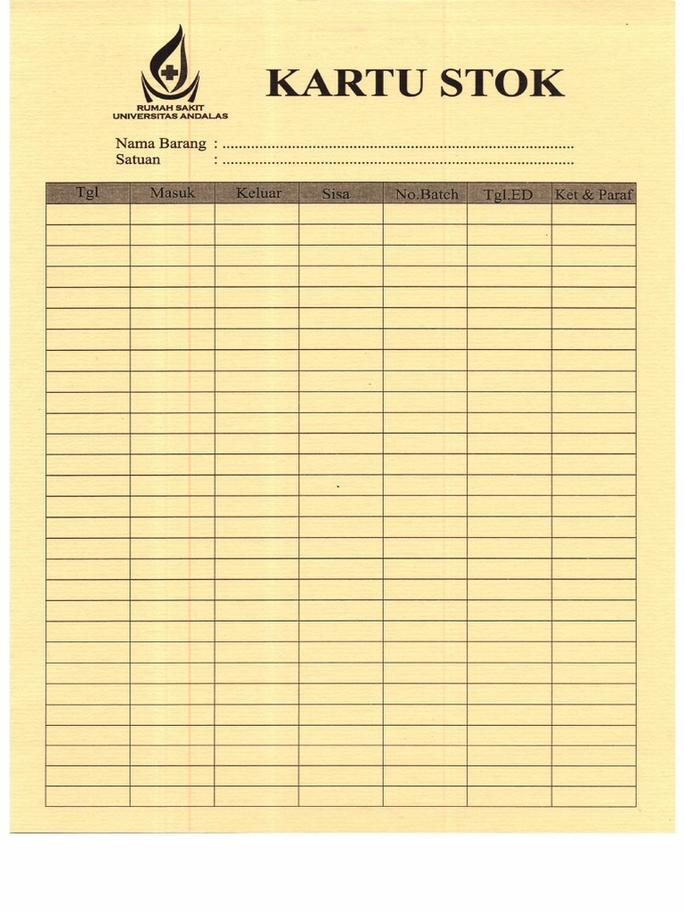Kartu Stok | PDF