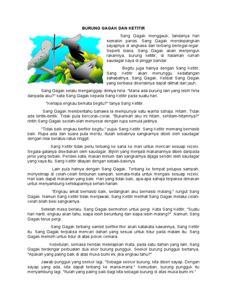 Burung Gagak Dan Ketitir | PDF