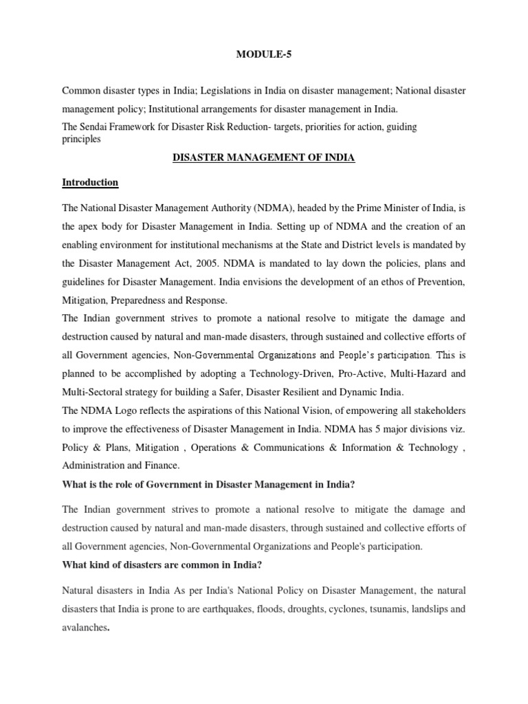 Dm-Module 5 | PDF | Emergency Management | Disaster Risk Reduction