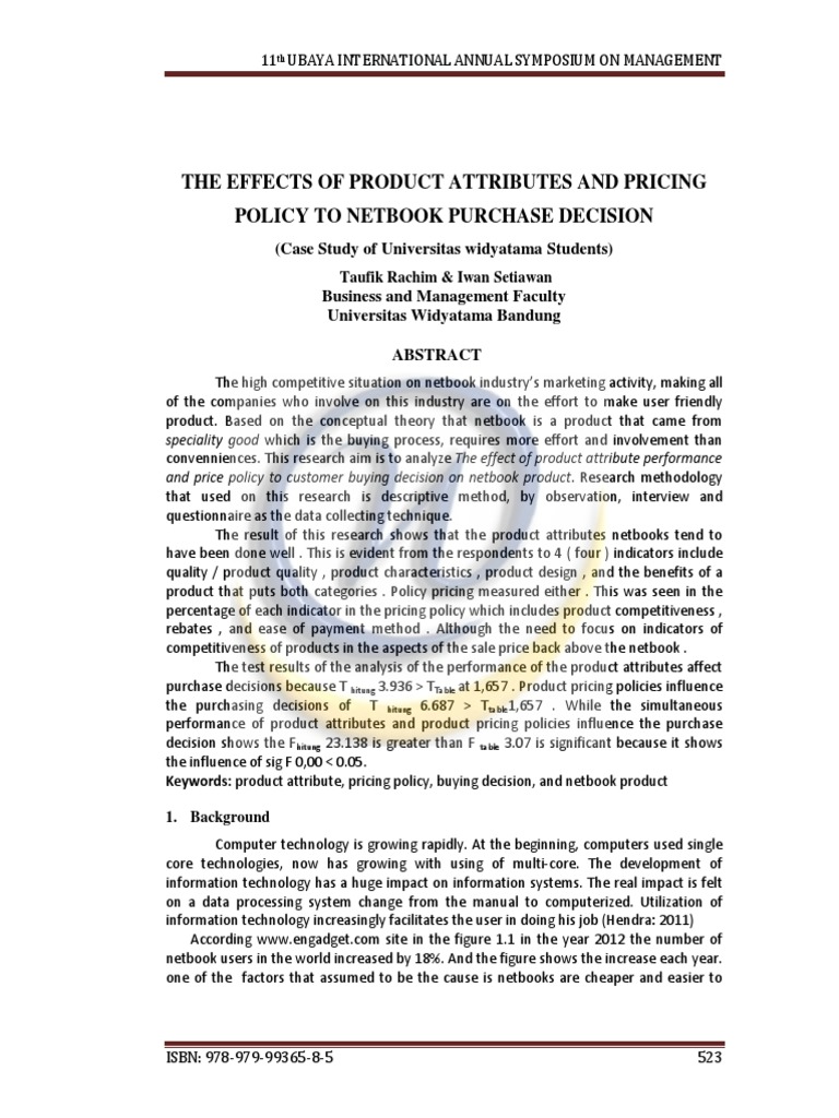 P523 - 534 - Taufik Rachim, Iwan Setiawan | PDF | Behavior | Pricing