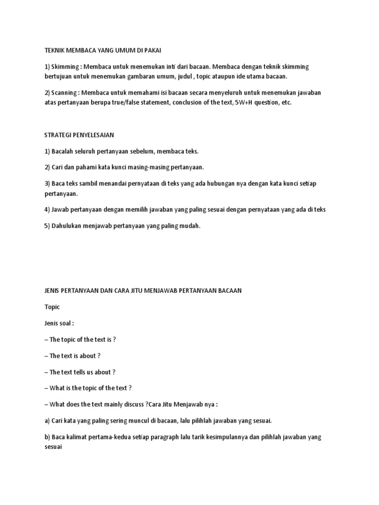 Teknik Membaca Efektif Untuk Pemahaman Yang Lebih Baik Pdf