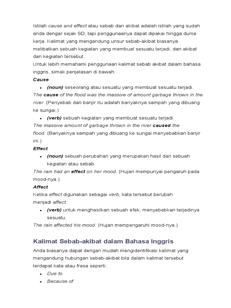 Materi Cause Effect | PDF