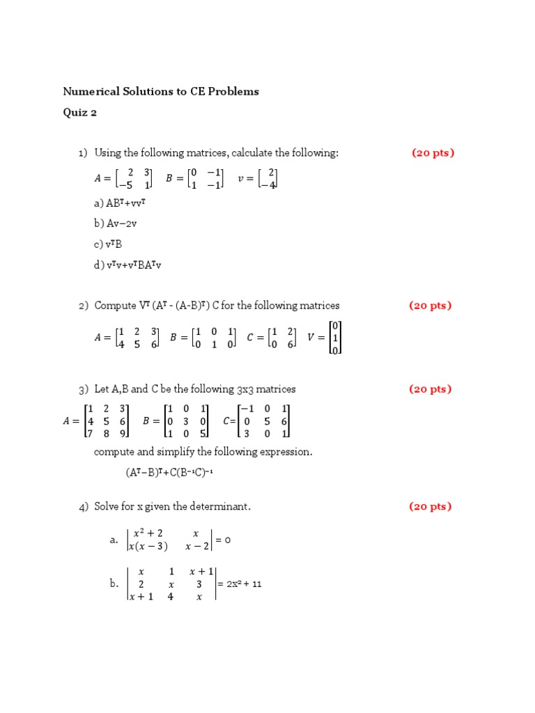 Numerical Solutions To CE Problems | PDF