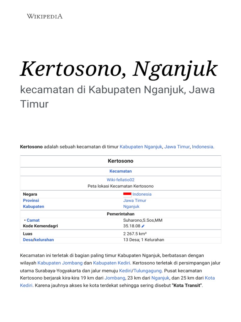 Sejarah Kertosono, Nganjuk - Wikipedia Bahasa Indonesia, Ensiklopedia ...