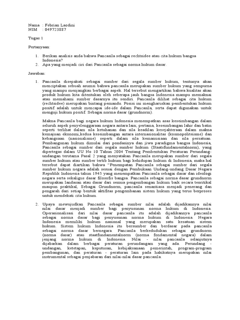 Tugas 1 Ilmu Perundang-Undangan | PDF