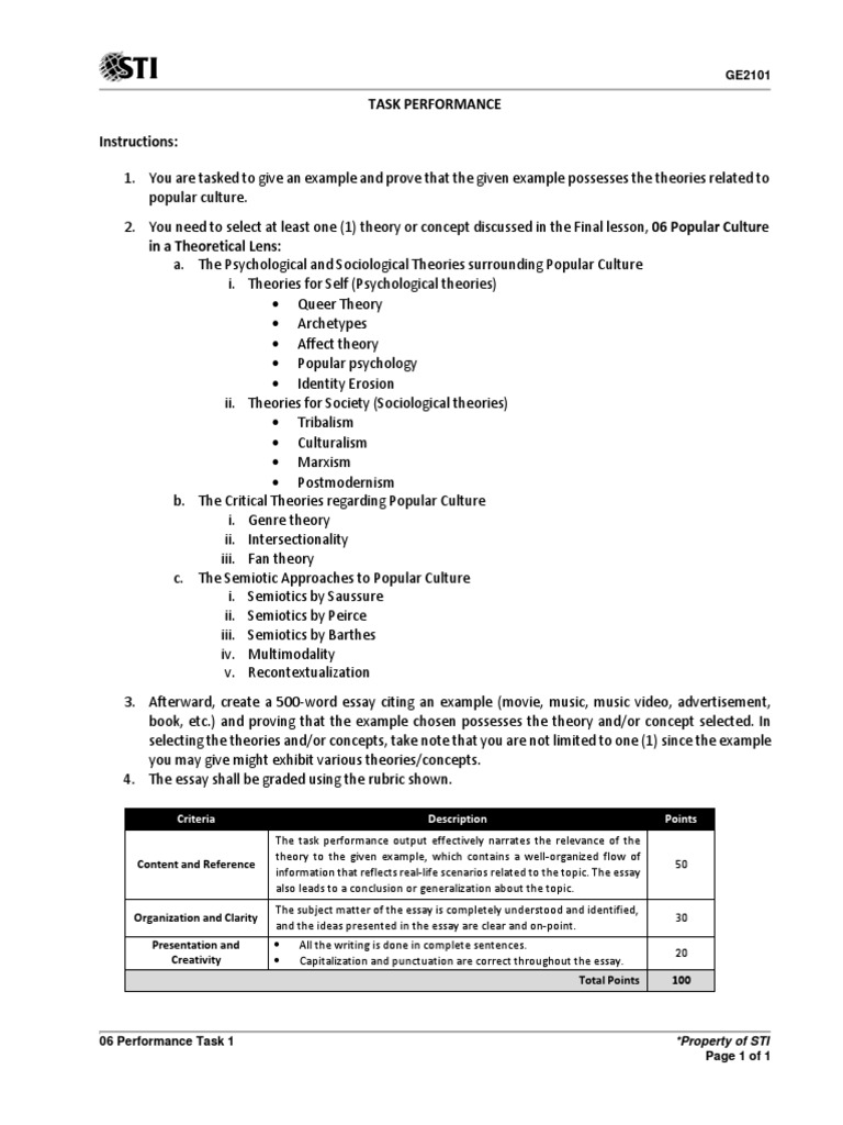 06 Performance Task 1 | PDF | Semiotics | Theory