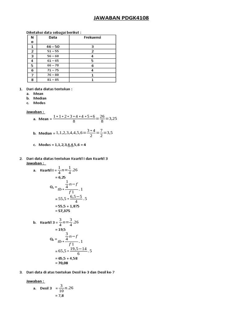 Tugas Matkul III Pdgk4108 Matematika | PDF