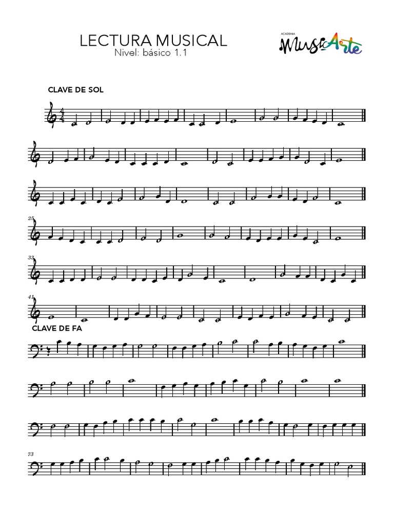 Introducción a la Lectura Musical Básica | PDF