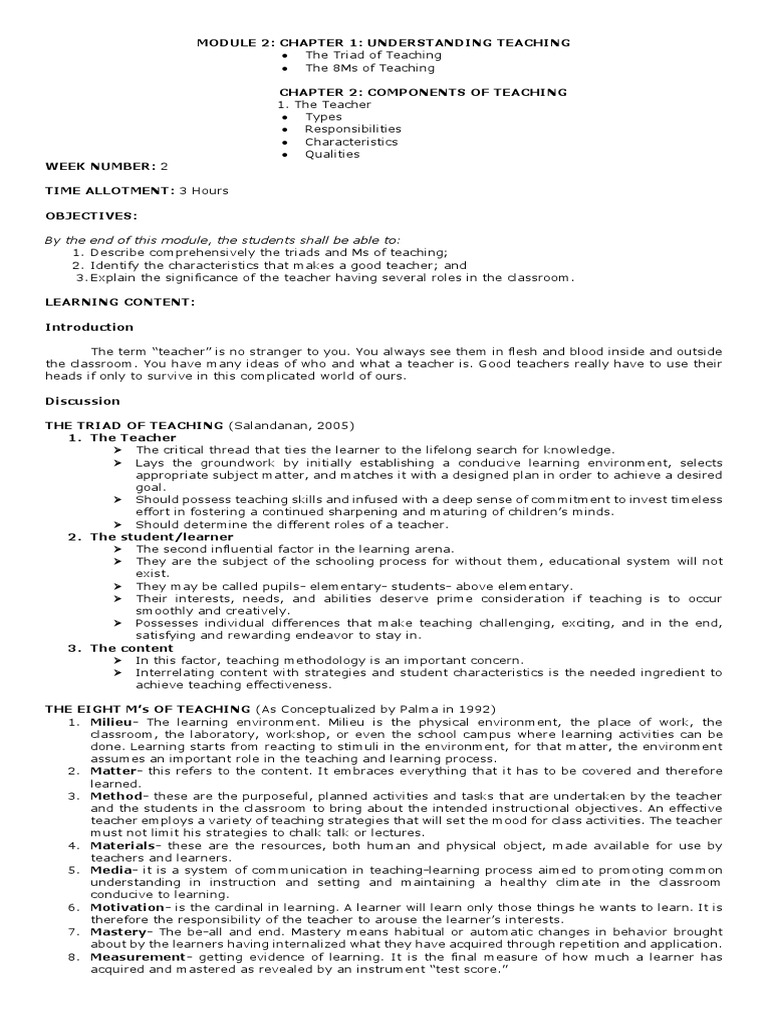 Educ 104 Module 2 | Download Free PDF | Teaching Method | Learning