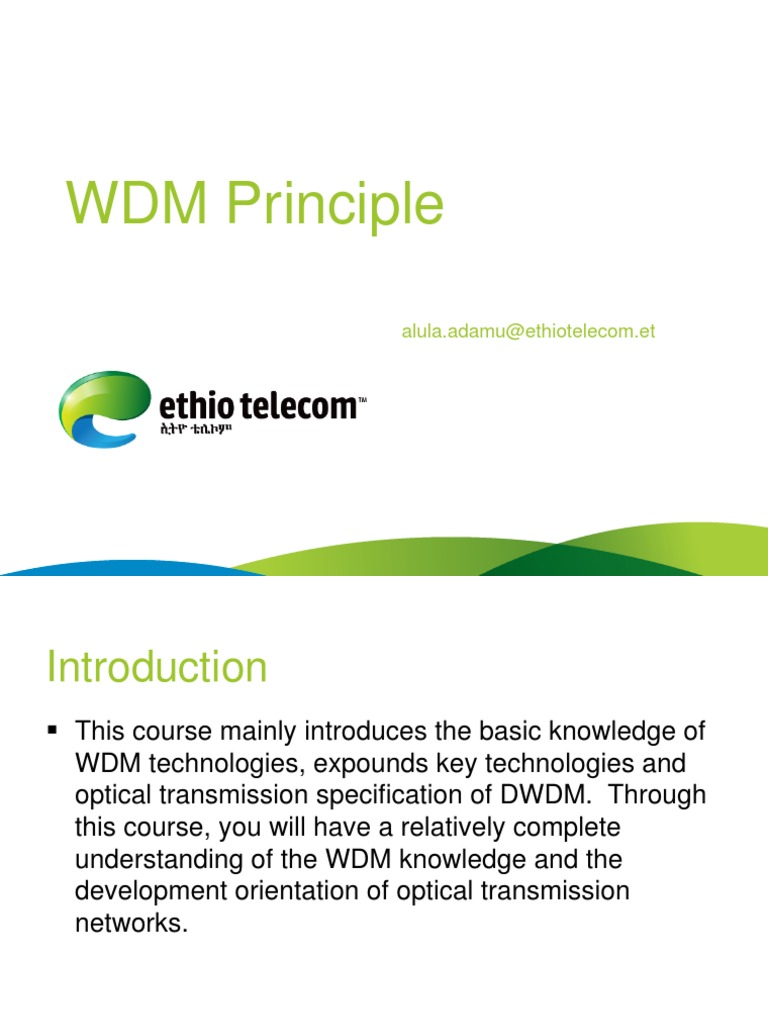 01-Training Course WDM Principle-Editted | PDF | Wavelength Division ...