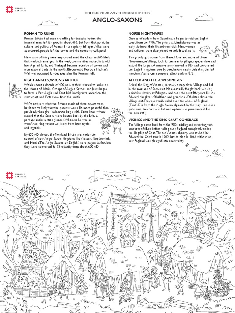 Anglo Saxon Colouring Poster | PDF | Anglo Saxons | Wessex