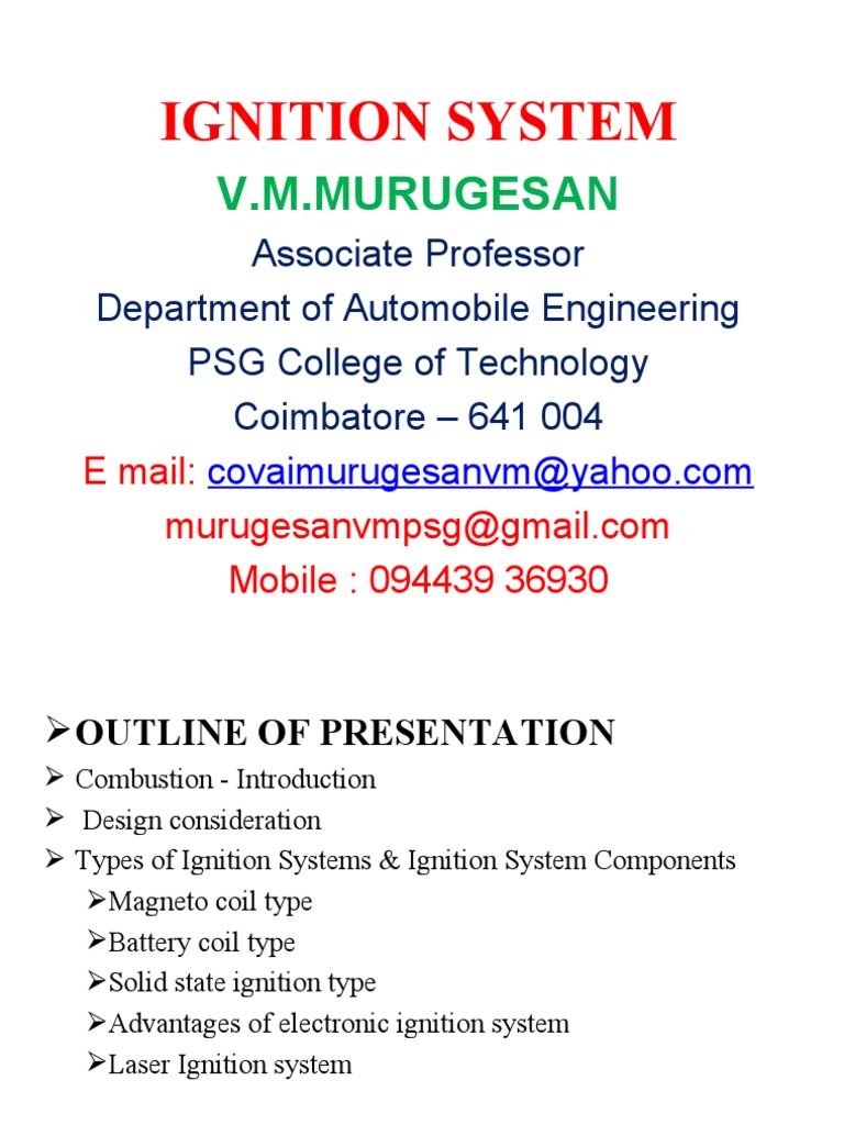 1 Ignition System Pdf Distributor Ignition System