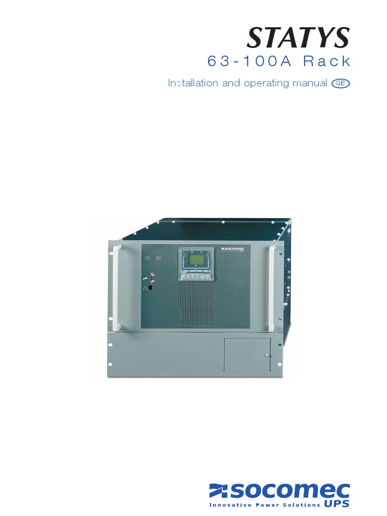 GB-Statys 100A Rack-Operating Manual | PDF | Electrical Connector ...