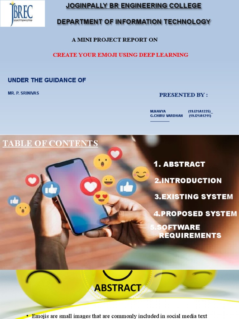 A Mini Project Report On: Create Your Emoji Using Deep Learning | PDF ...