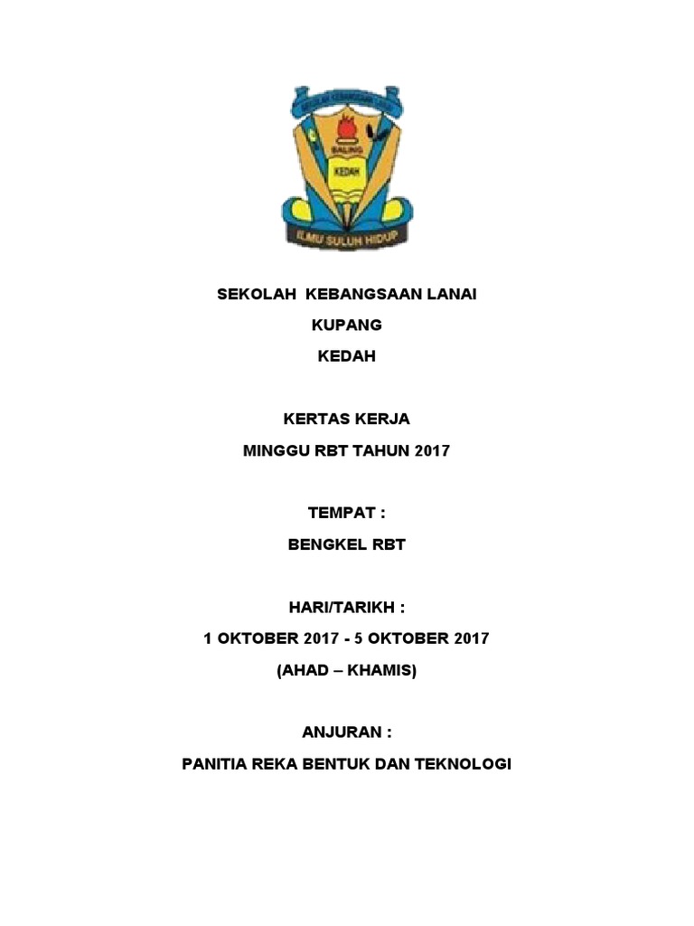 Kertas Kerja Minggu Rbt Pdf