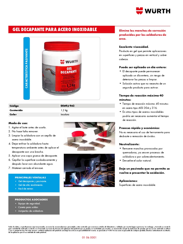 Gel Decapante para Acero Inoxidable: Excelente Viscosidad | PDF ...
