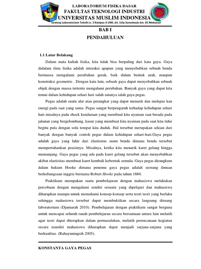 Konstanta Gaya Pegas dalam Fisika | PDF | Ilmu Sosial | Sains & Matematika