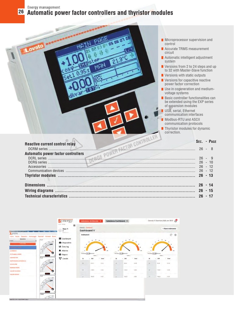 LOVATO Automatic Power Factor Controllers and Thyristor Modules | PDF ...