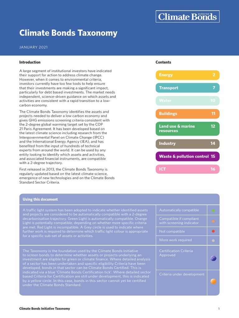 CBI Taxonomy Jan2021 | PDF | Electricity Generation | Energy Storage