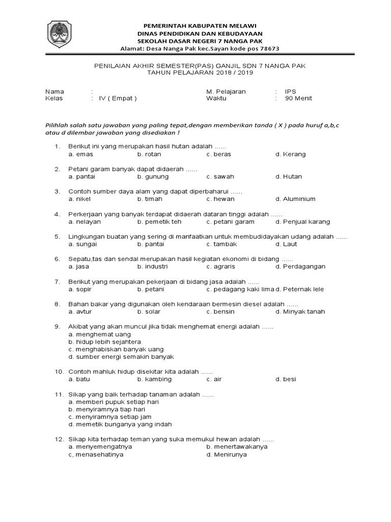 Pas SD KLS 4 2018 | PDF