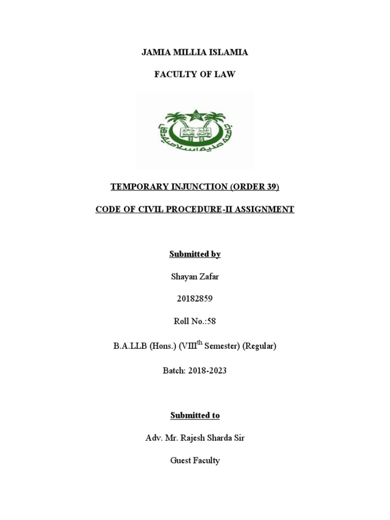 Temporary Injunction | PDF | Injunction | Equity (Law)