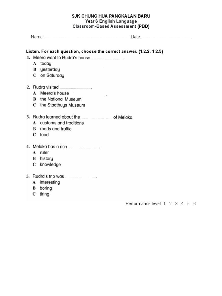 PBD May 2022 Y6 BI | PDF | Cognition | Human Communication