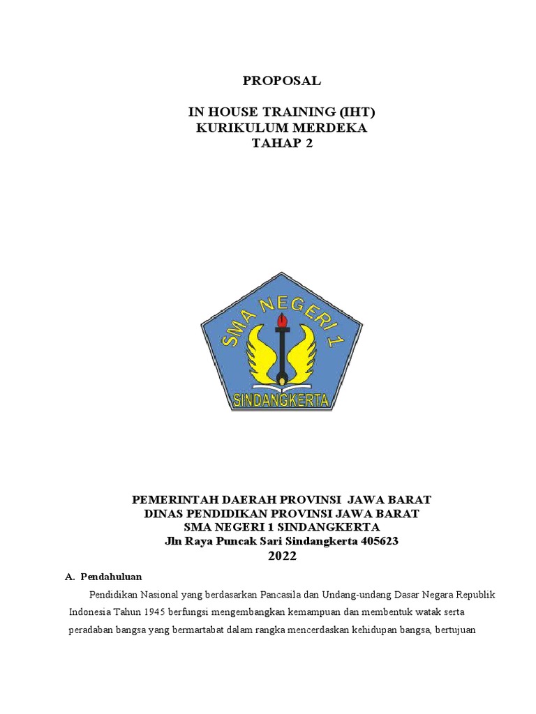 Proposal Iht Kurikulum Merdeka Tahap 2 | PDF