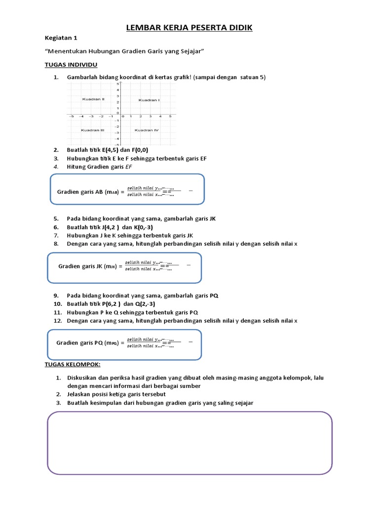 Gradien dan Garis Sejajar | PDF