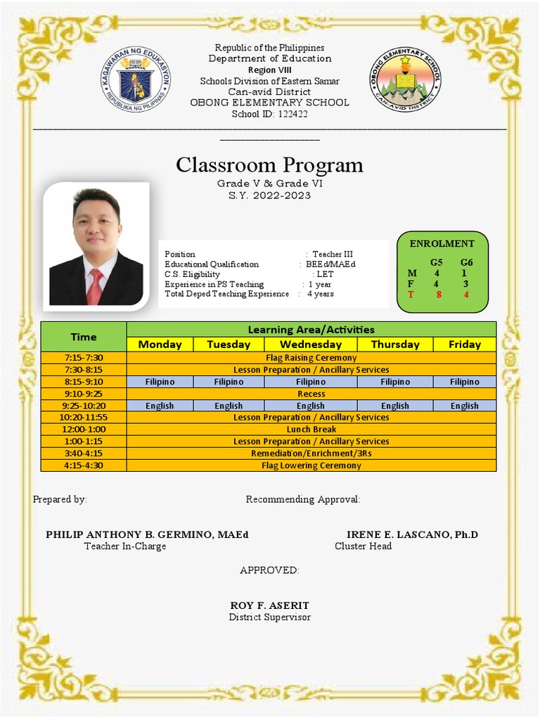 Deped Classroom Program Sy 2022-2023 | PDF | Academic Term | Teachers