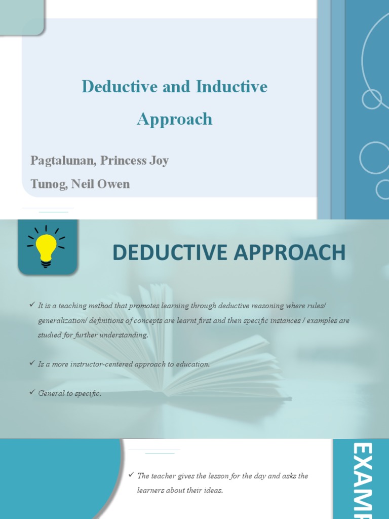 Deductive vs. Inductive Teaching Methods | PDF | Teaching Method | Learning