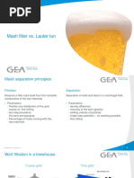 Mash Separation Techniques in Brewing | PDF | Brewing | Filtration