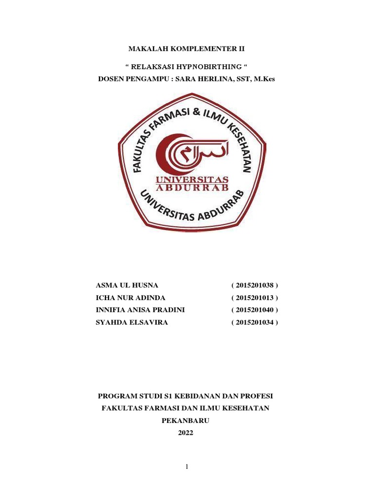 Kelompok 2 Komplementer Ii (Relaksasi Hypnobirthing) | PDF