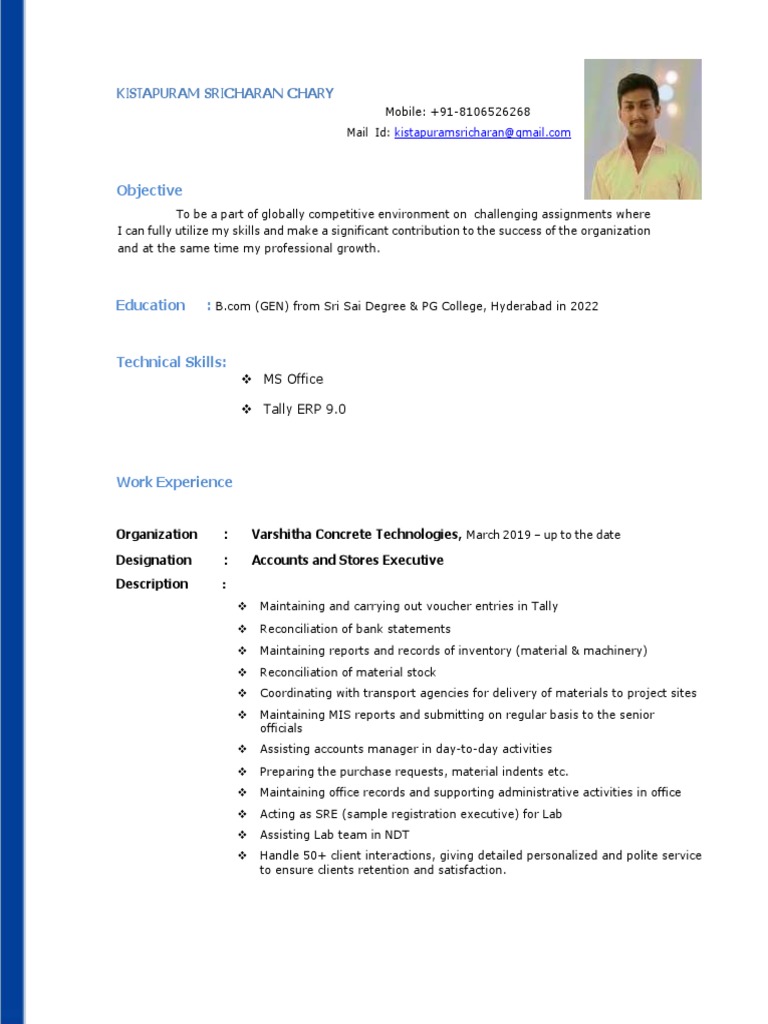 Resume Sricharan | PDF