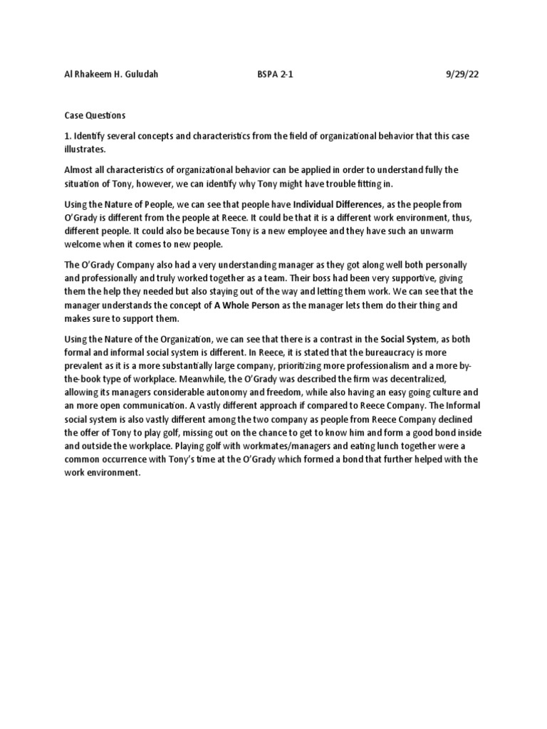 PAS4 HBO MODULE 1 Guludah BSPA 2-1 | PDF | Organizational Behavior ...