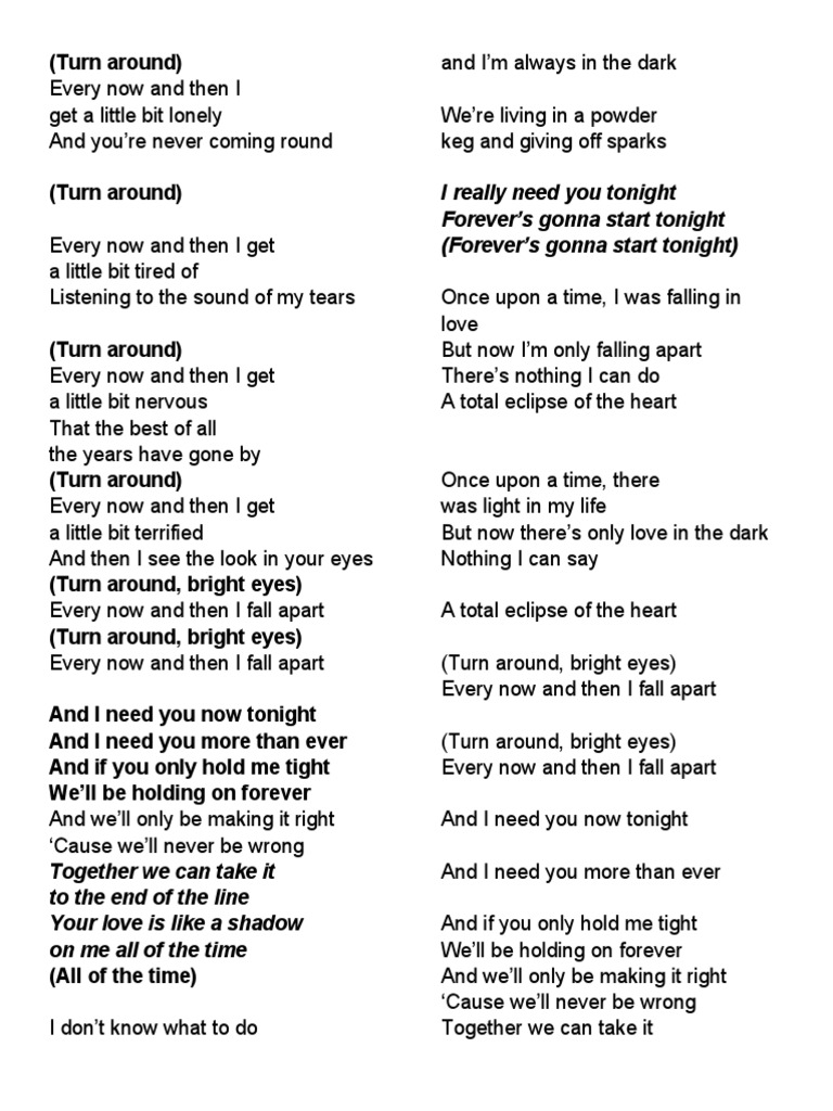 Total Eclipse Lyrics | PDF | Recorded Music | Albums