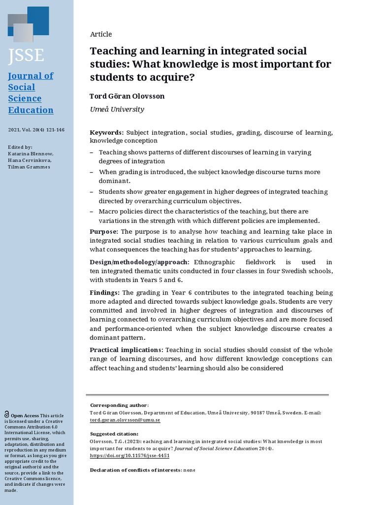 Integrated Social Studies Teaching | PDF | Teaching Method | Curriculum